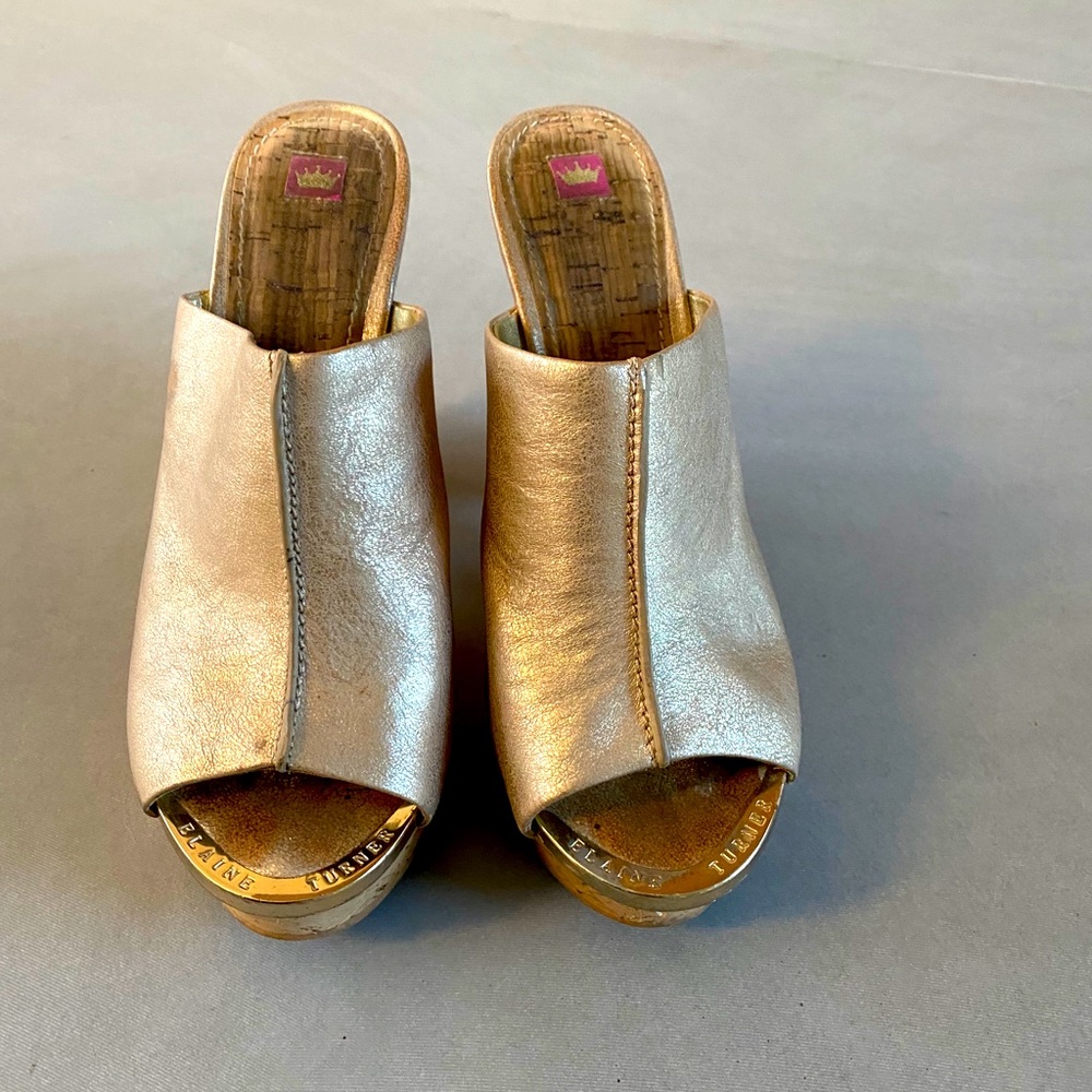 Elaine Turner Platform Peep Toe Wedges - Gem